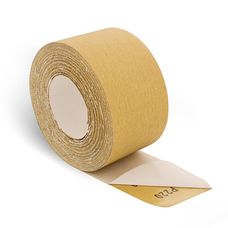 Adhesive Sticky Back 220-Grit Sandpaper Roll 2-3/4In X 20 Yards ...