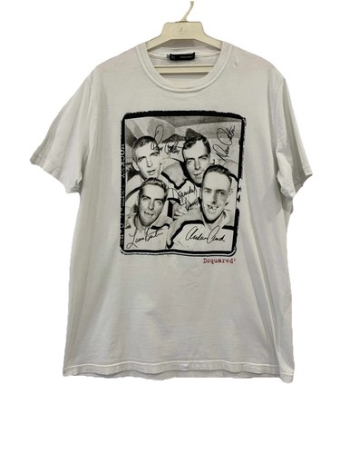 DSQUARED2 Men's Graphic T-Shirt XL White Made in Italy Hockey Photo ...