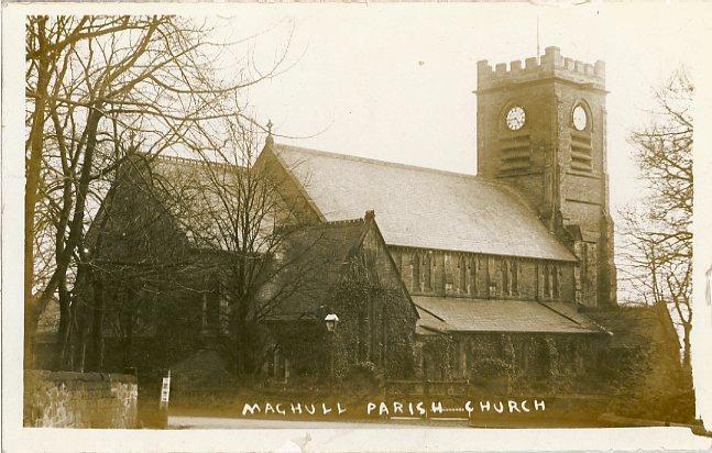 REAL PHOTOGRAPHIC POSTCARD OF MAGHULL CHURCH, (NEAR LIVERPOOL ...