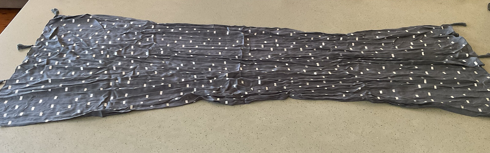 Women’s Mens Scarfe Scarf Wrap Dark Grey Metallic Silver Rectangle Print Tassels | eBay