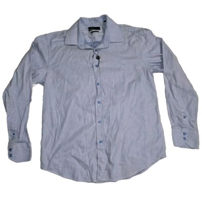Quieti Casual Button Up 100% Fine Cotton Shirt Mens M Paisley Blue ...