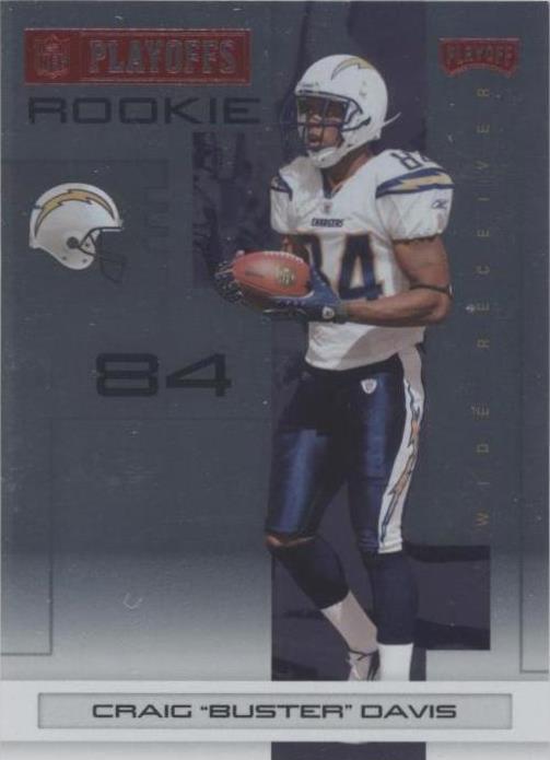 2007 Playoff NFL Playoffs - Rookie Craig Davis #158 Red Metalized /399 ...