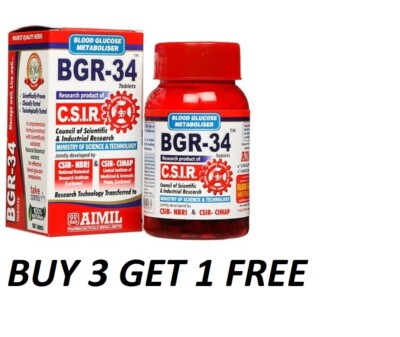 BGR 34 100% NATURAL TABLETS Anti-Diabetic Blood Glucose Metaboliser ...