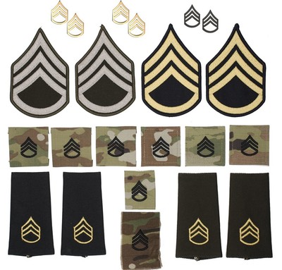 US Army New Male Staff Sergeant Rank Bundle For All your Uniforms(ASU ...