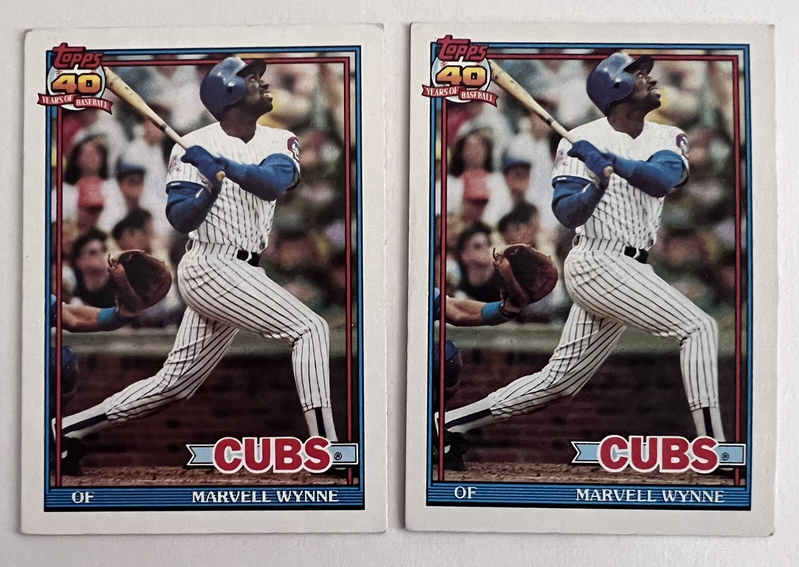 2 Marvell Wynne Cubs 714 Topps 1991 BaseBall Cards | eBay