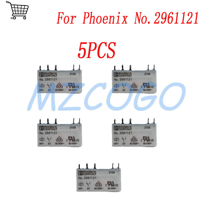 5Pcs Contact Power Relay Replace For Phoenix No.2961121 24VDC 5-Pin 6A ...