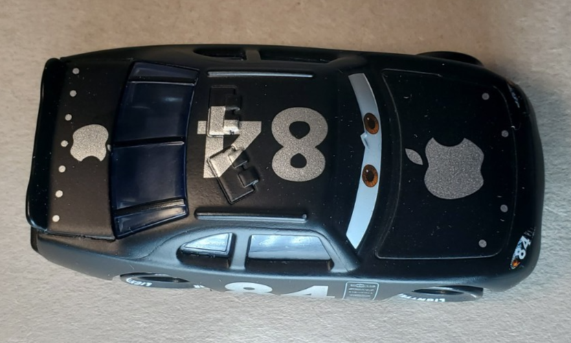 Disney Pixar Cars Black Mac iCar Apple Car 84 Diecast Stock Car Piston ...