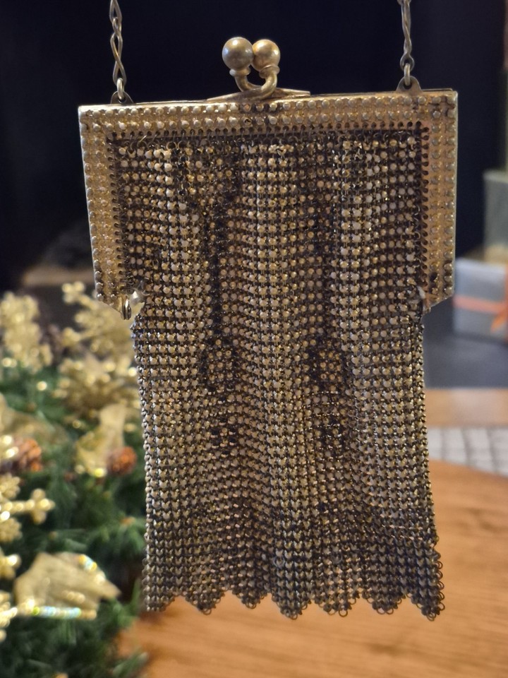 Antique 1920s Gold Metal Whiting & Davis Mesh Purse | eBay UK