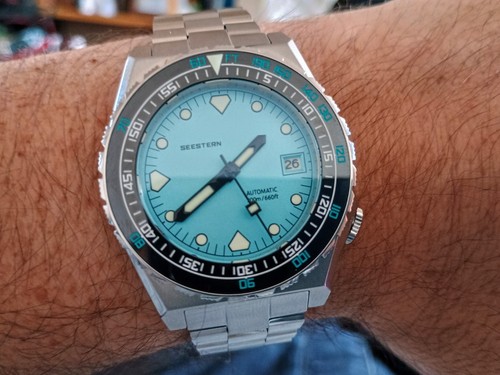 Seestern 600T V3 S407 NH35 Ceramic Bezel 200m Dive Watch Teal Blue Doxa ...