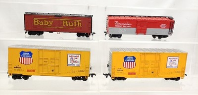 4 HO Gauge Model Train Boxcars w/ Weights Inside Nice Custom Freight ...