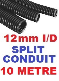 12MM SPLIT CONVOLUTED CONDUIT SLEEVE TUBE CABLE WIRE HARNESS 10 METRES ...