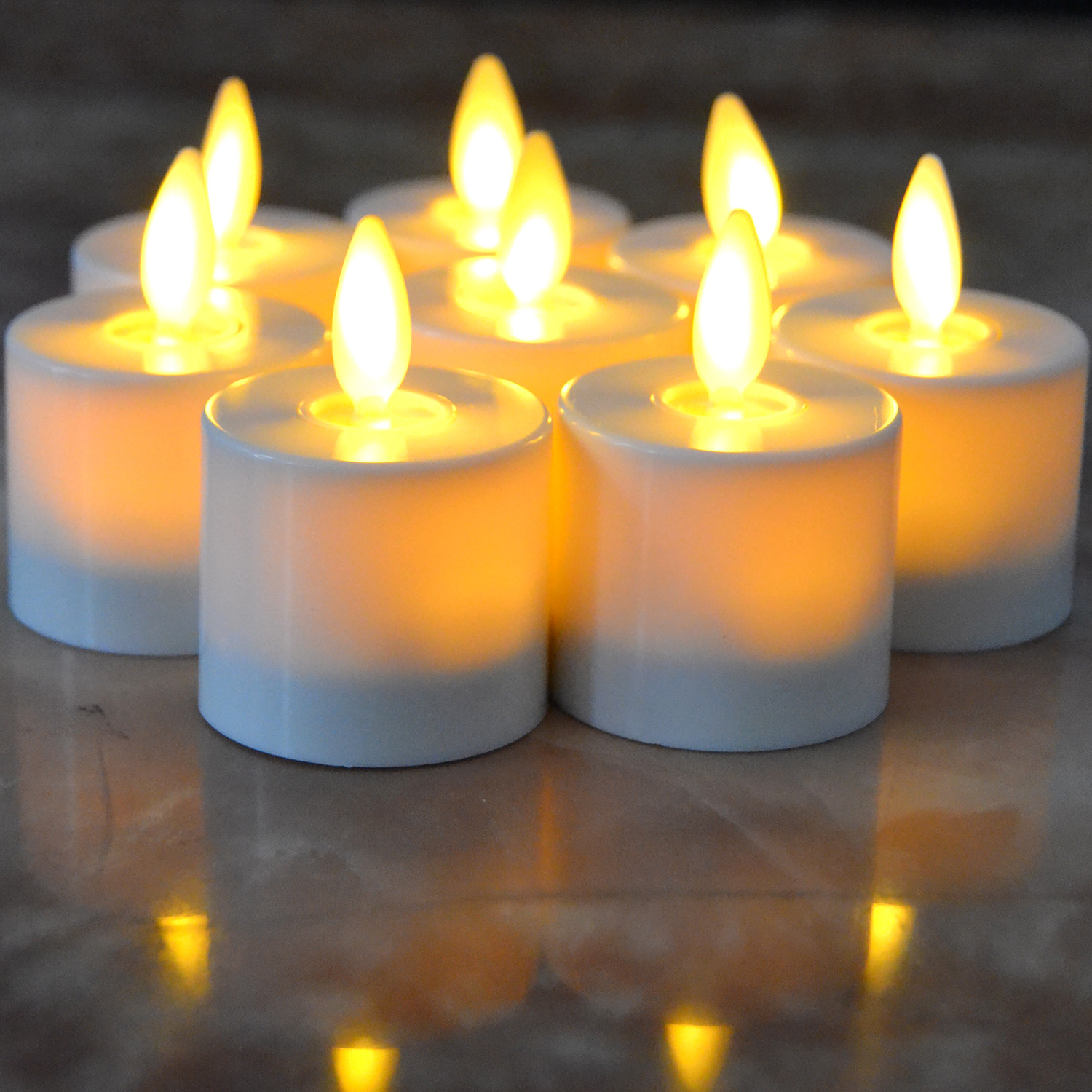 Set of 8 Luminara Tea Lights Battery Operated Flameless Led Candles ...