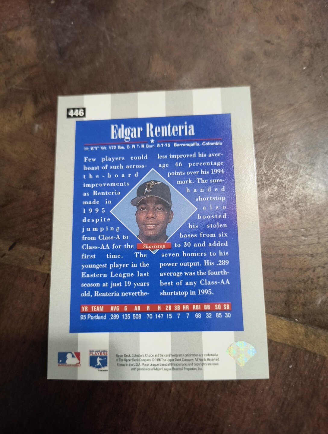 1996 Upper Deck Collector's Choice - #446 Edgar Renteria for sale ...