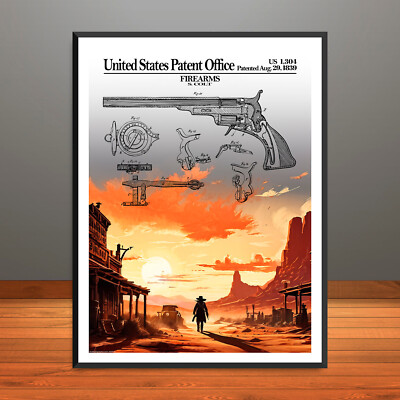 1839 Samuel Colt Paterson Revolver Embellished Patent Art Print | eBay