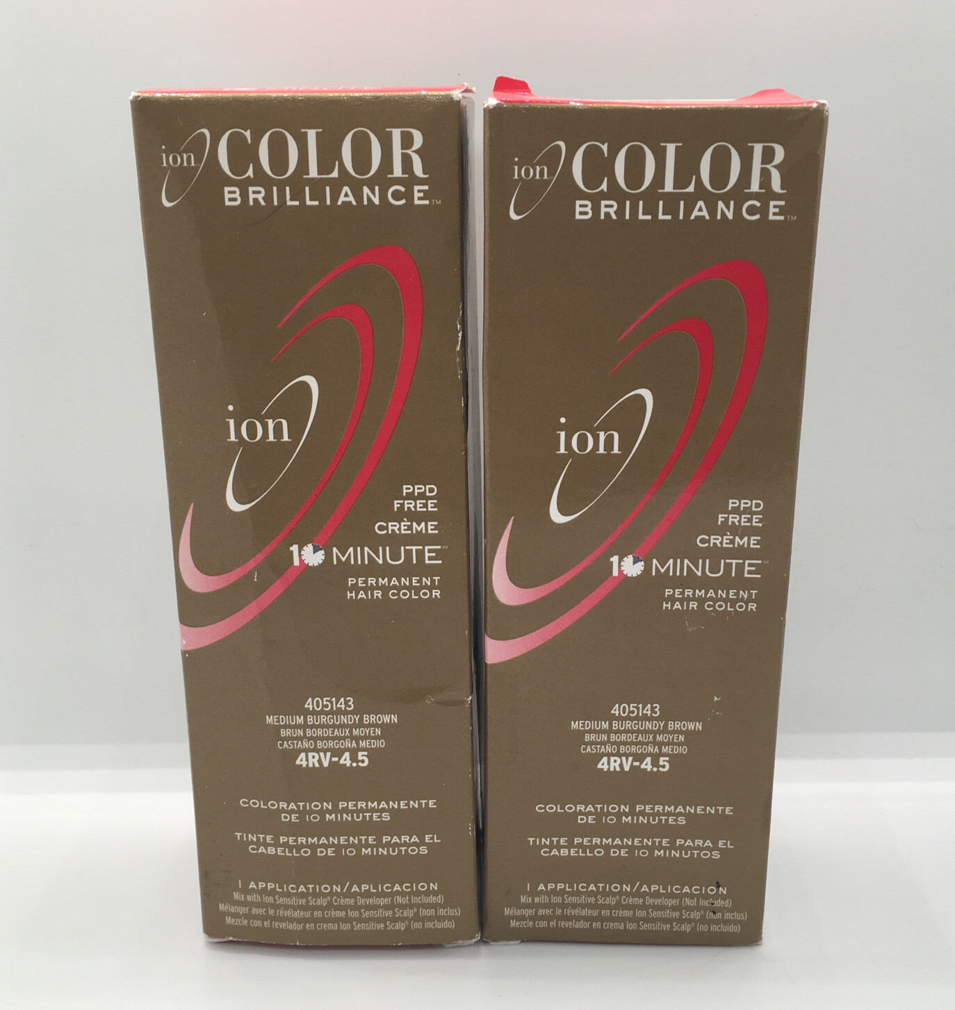 ION Color Brilliance 4RV-4.5 Medium Burgundy Brown Permanent Color Set ...