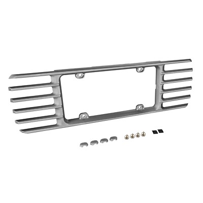 Machine Silver Louvered License Plate Frame w/ Hardware for 2004 C5 ...