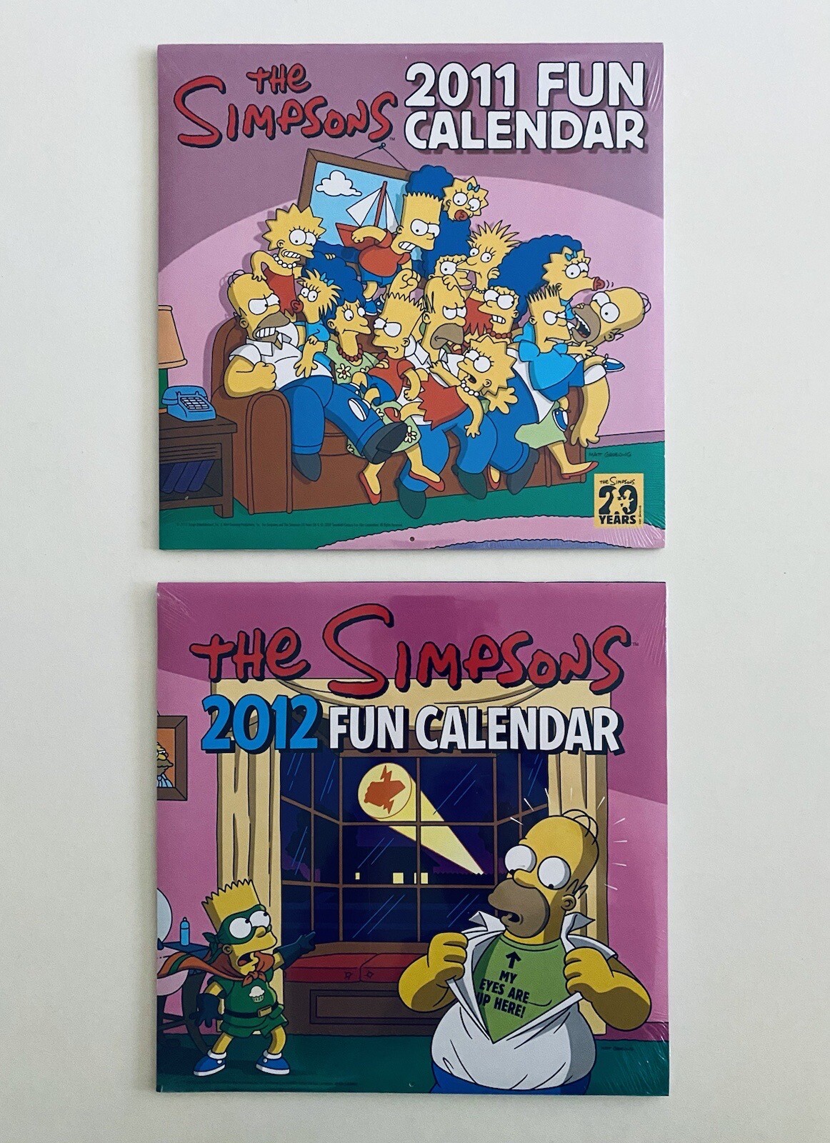 SIMPSONS FUN WALL CALENDARS, (2011, 2012), Matt Groening, SEALED, Mint ...