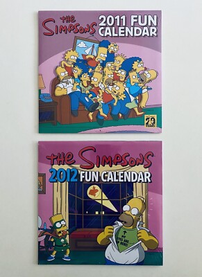 SIMPSONS FUN WALL CALENDARS, (2011, 2012), Matt Groening, SEALED, Mint ...