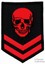 LOT 2 RED SKULL PATCH MILITARY SKELETON MORALE DEATH RANK embroidered ...