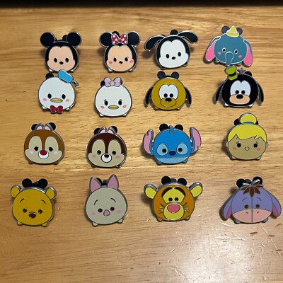 Disney Tsum Tsum Series 1 Mystery Pins Complete Set: Mickey Minnie ...