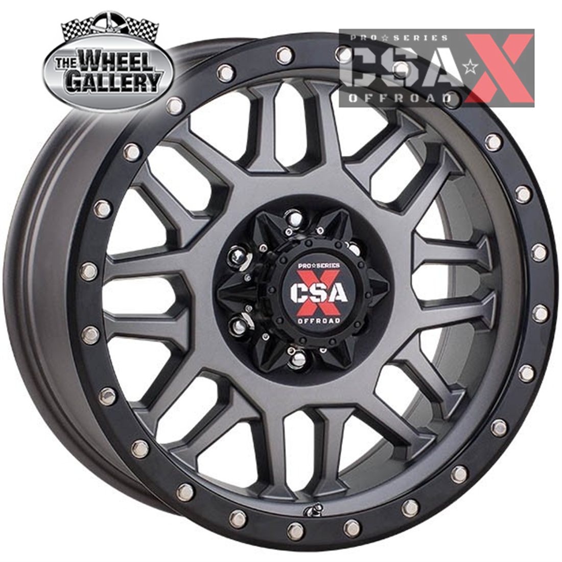 CSA-X Combat 18x9 6/139.7 18P Satin Grey Black Lip Set of Alloy Wheel ...