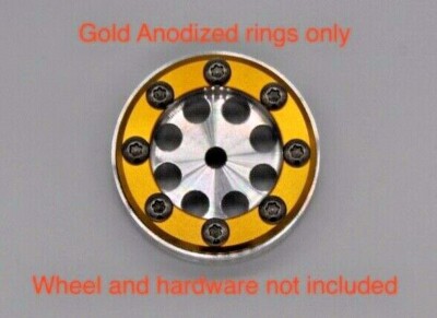 Kinetic Beadlock Rings 4 ea. Gold anodized aluminum 1:24th scale ...