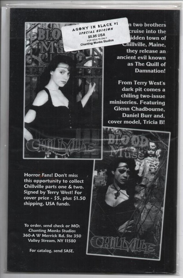 AGONY IN BLACK #1, VF/NM, Signed by Joseph Monks Limited, 1997, #338 / ...