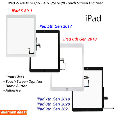 iPad Air 5th 6th 7th 8th 9th 10th Complete Front Glass Digitiser Touch ...