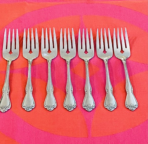 Oneida USA Arbor Rose/ True Rose Glossy 7- Salad Forks Forks 6 1/4" | eBay