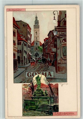 13053800 - 5800 Gotha Neumarkt, Schellenbrunnen , Martins Kuenstlerkarten Nr. | eBay.de