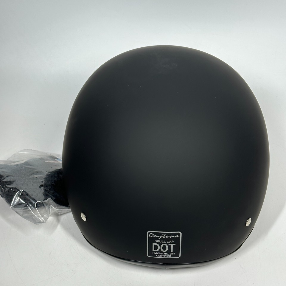 Daytona Skull Helmet Dull Black Half Helmet Quick Release DOT ...