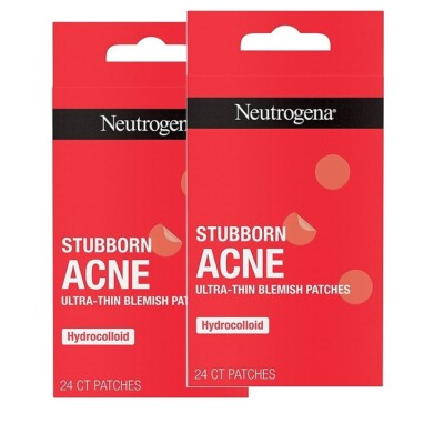 2 pack Neutrogena Stubborn Acne Ultra-Thin Blemish Patches- 24 Patches ...