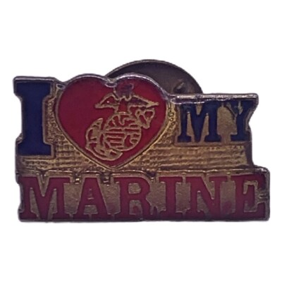 Vintage I Love My Marine USMC Pin | eBay