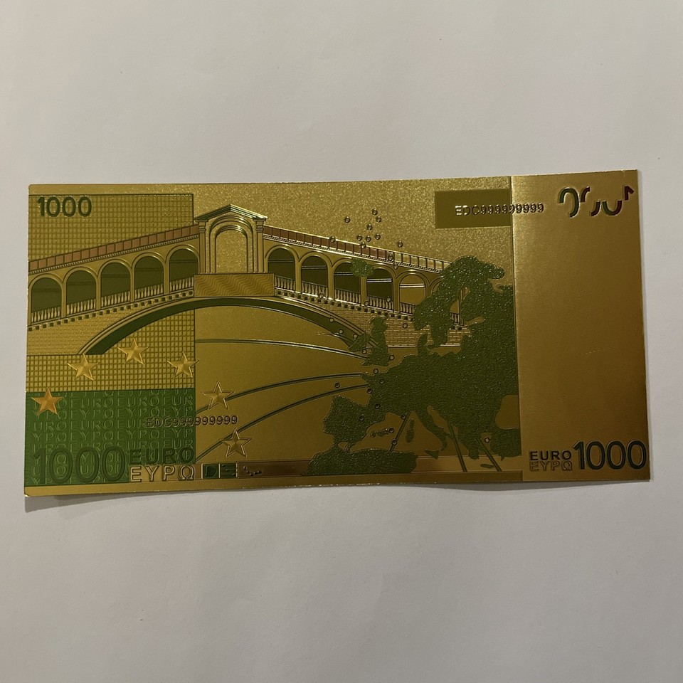 24k .999 Gold Plated 1000 Euro Note | eBay