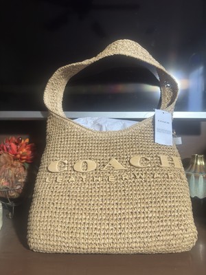 Ships ASAP! Coach Brooklyn Small Straw Shoulder Bag 28 | eBay