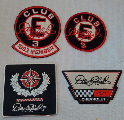 4 Vintage NASCAR DALE EARNHARDT SR Patch Badge Sign Lot Club Chevrolet ...