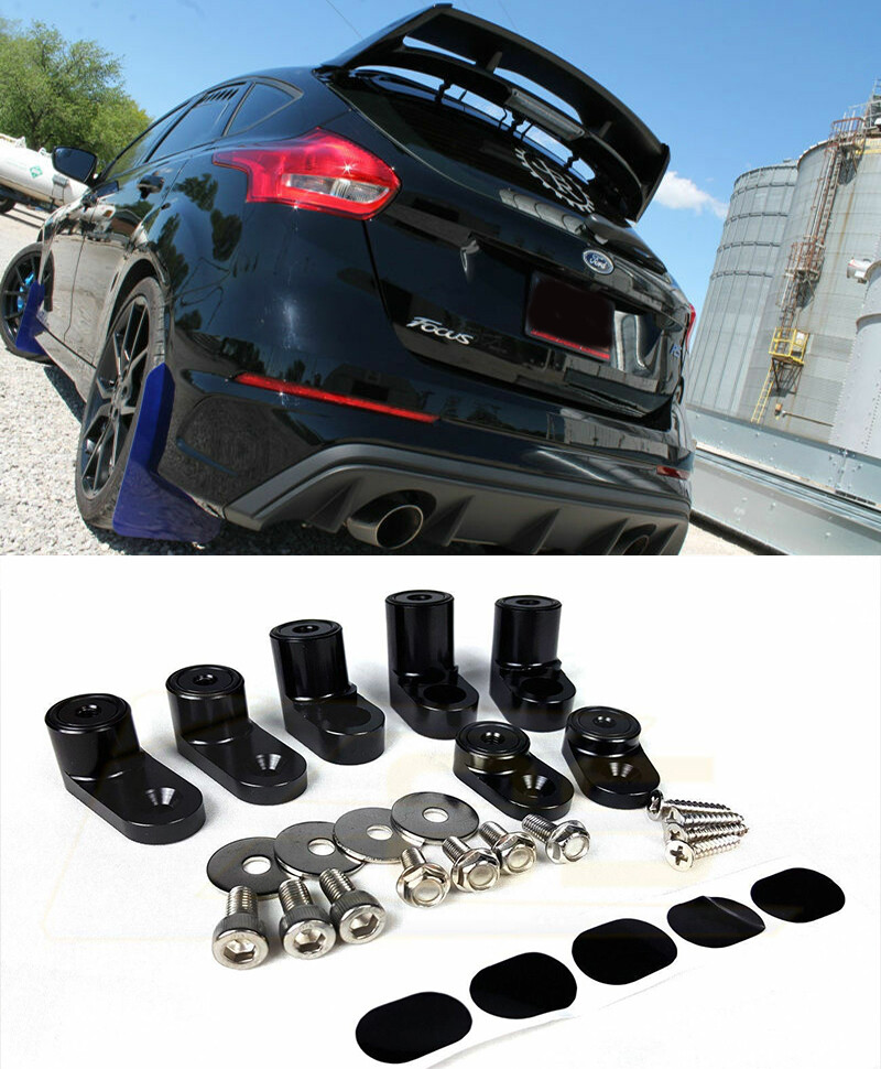 For 13-Up Ford Focus ST Hatchback Wing Black Riser Raiser Kit Rear ...