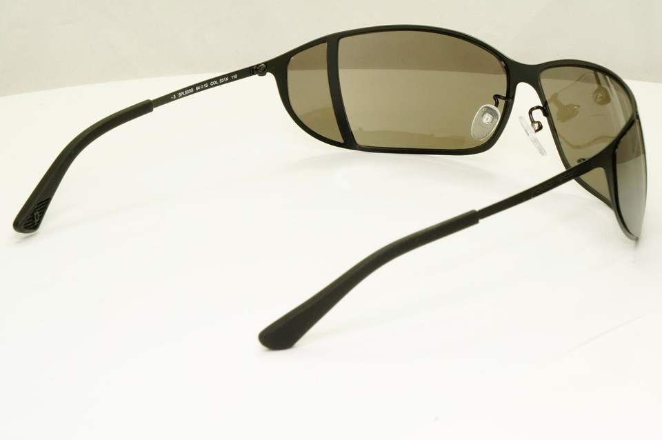 Police Sunglasses Side Window Black Brown Wrap Designer Mens SPL 533G ...