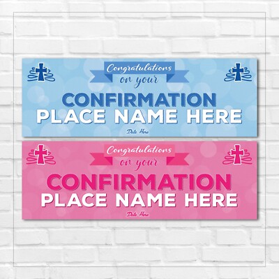 2 PERSONALISED CONFIRMATION BANNERS - CONGRATULATIONS | eBay UK