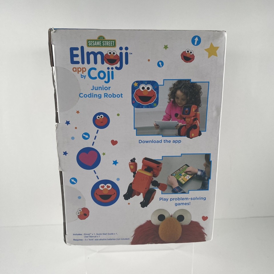 WowWee Sesame Street Elmoji Coji Junior Coding Robot Toy Red Bluetooth ...