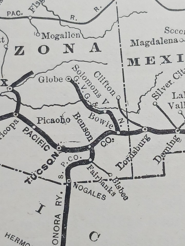1904 Railroad Map SOUTHERN PACIFIC SYSTEM west All Lines Stations CA NV ...