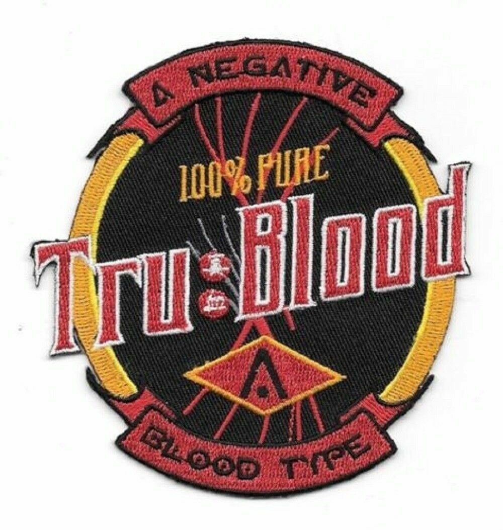 True Blood TV Series Tru Blood Bottle Logo 4" Wide Embroidered Iron on ...