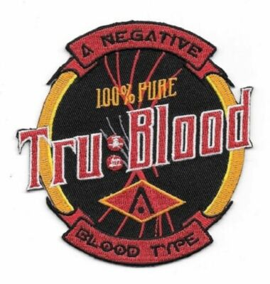 True Blood TV Series Tru Blood Bottle Logo 4" Wide Embroidered Iron on ...