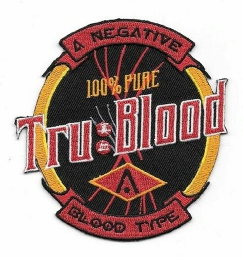 True Blood TV Series Tru Blood Bottle Logo 4" Wide Embroidered Iron on ...