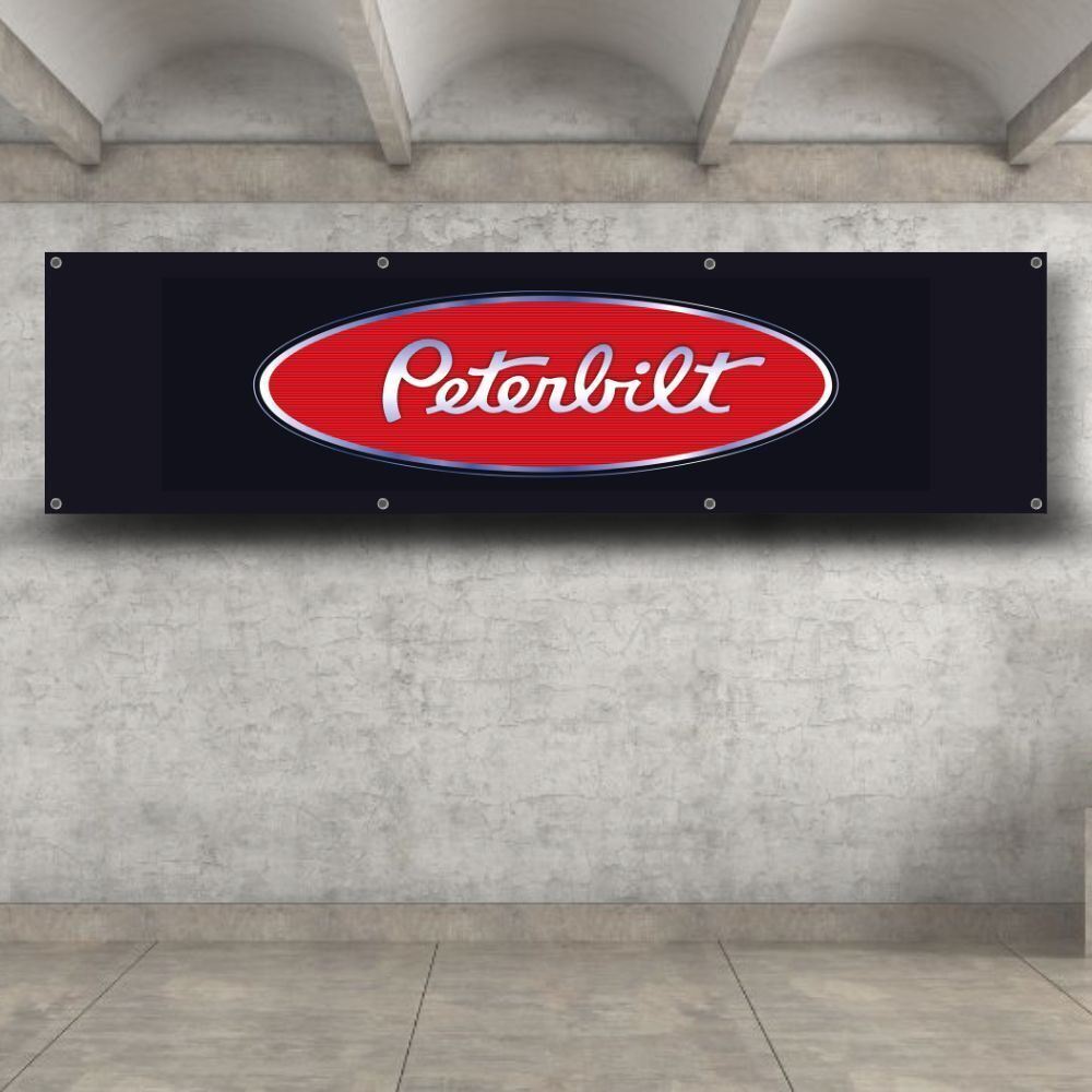Peterbilt Trucks 2x8 ft Flag Banner Semi Truck Trucker Garage Wall ...