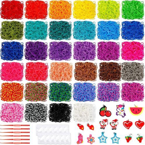 17160+ Loom Rubber Bands Refill Kit in 34 Color with 600 Clips,6 Hooks ...