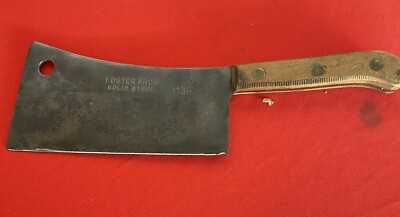 Vtg. Foster Bros Solid Steel #1138 Excellent Butcher Meat Cleaver Knife ...