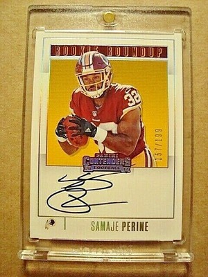 2017 Samaje Perine Contenders Rookie Roundup Autograph RC Auto /199 | eBay