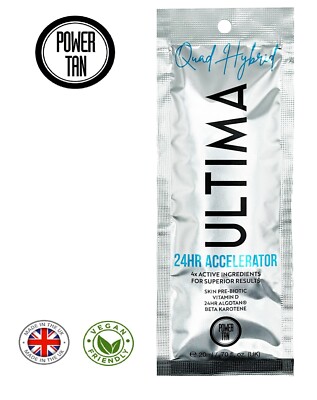 Power Tan Ultima Quad 24 Hour Hybrid UV Sunbed Tanning Accelerator 20ml ...