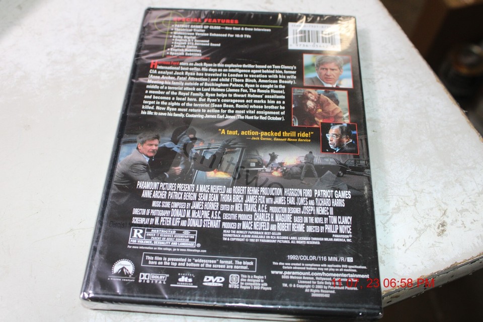 HARRISON FORD PATRIOT GAMES rated R dvd new sealed | eBay